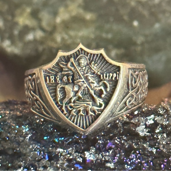 Accessories | Mens Sterling Silver Saint George Crest Ring | Poshmark